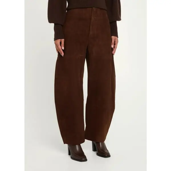 AEXAE Suede Barrel-leg Pants