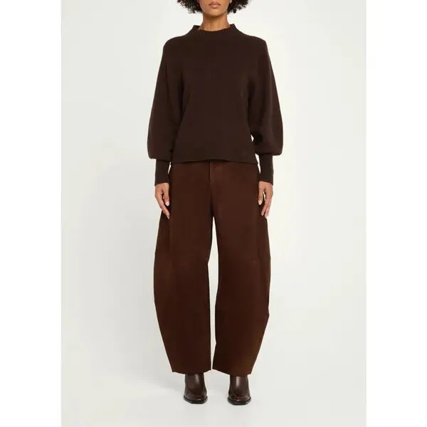 AEXAE Suede Barrel-leg Pants