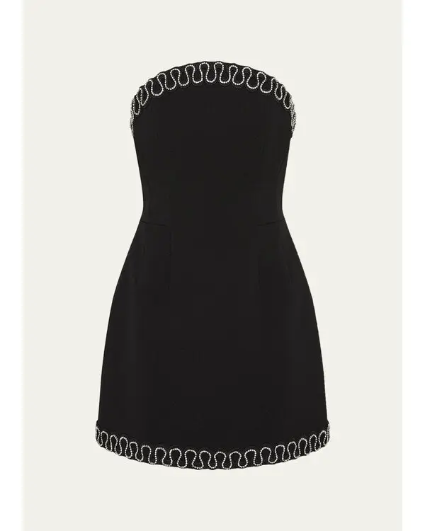 Rebecca Vallance Nyx Bonded Crepe Strapless Mini Dress - Black