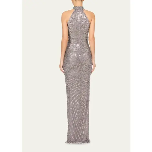 Jenny Packham Whisper Beaded Halter Gown