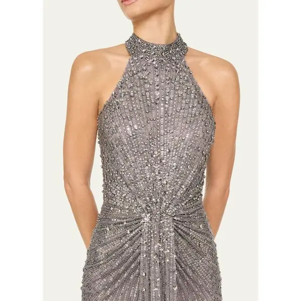 Jenny Packham Whisper Beaded Halter Gown