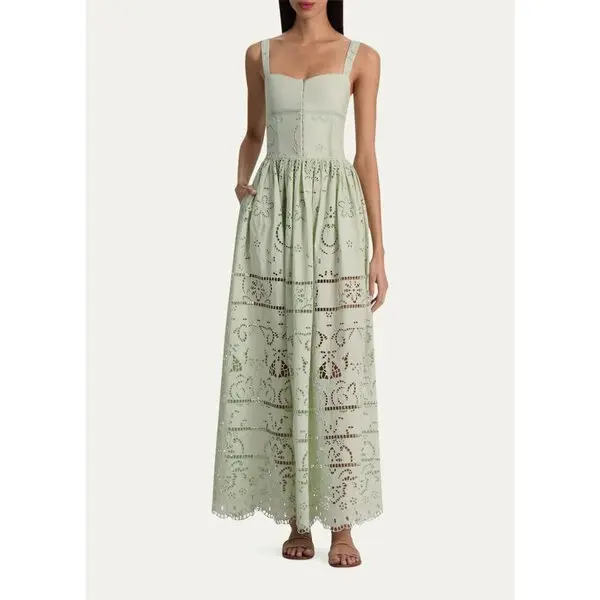 Alice + Olivia Anya Embroidered Maxi Dress