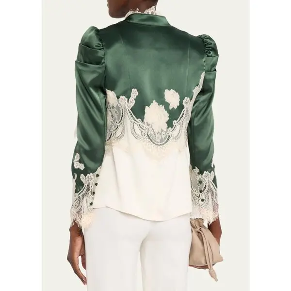 Alice + Olivia Thomasina Lace-trimmed Crop Jacket