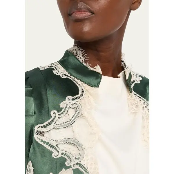 Alice + Olivia Thomasina Lace-trimmed Crop Jacket