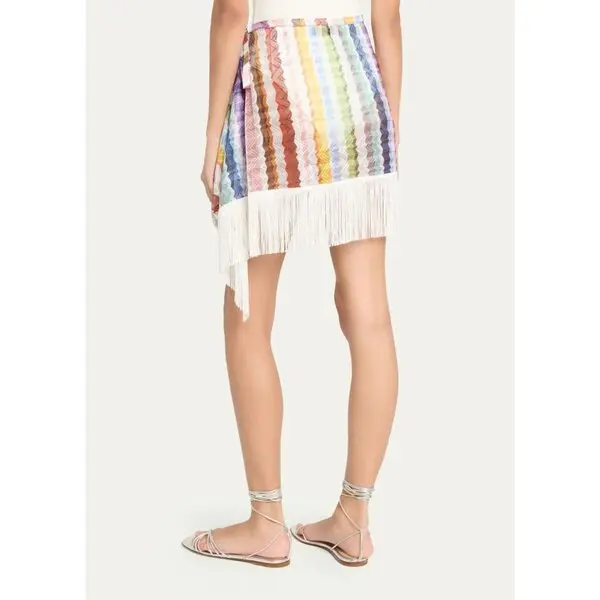 Missoni Chevron Fringe Sarong Mini Skirt