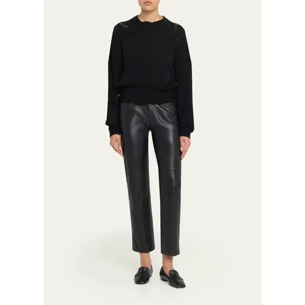 HAIKURE Marcy Distressed Wool Crewneck Sweater