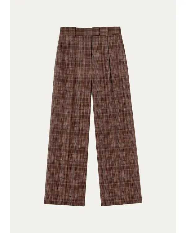 Officine Générale Checked Wide-leg Pants