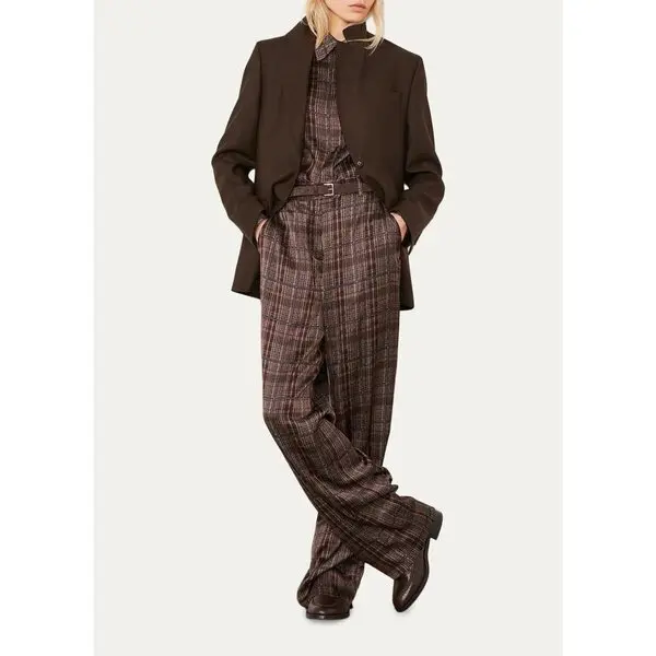 Officine Générale Checked Wide-leg Pants