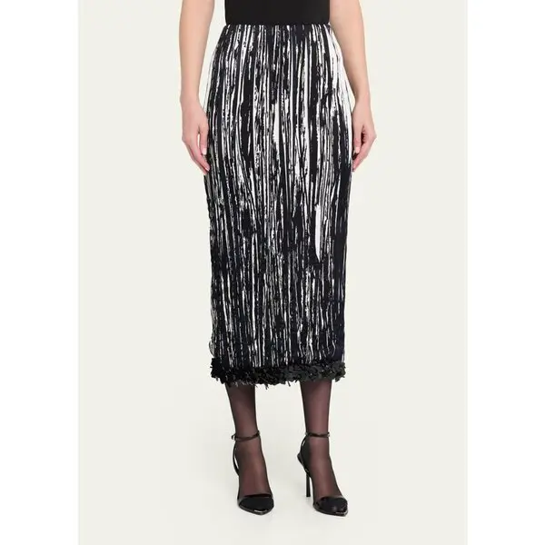 Brandon Maxwell Sinclair Sequin-trim Midi Pencil Skirt