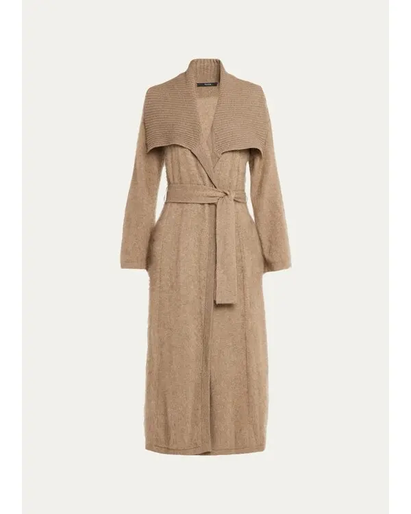 TOCCIN Edina Cashmere Shawl-collar Duster - Taupe