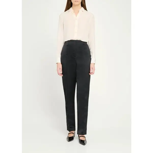 Prabal Gurung Carrot Pleated Satin Tapered-leg Trousers