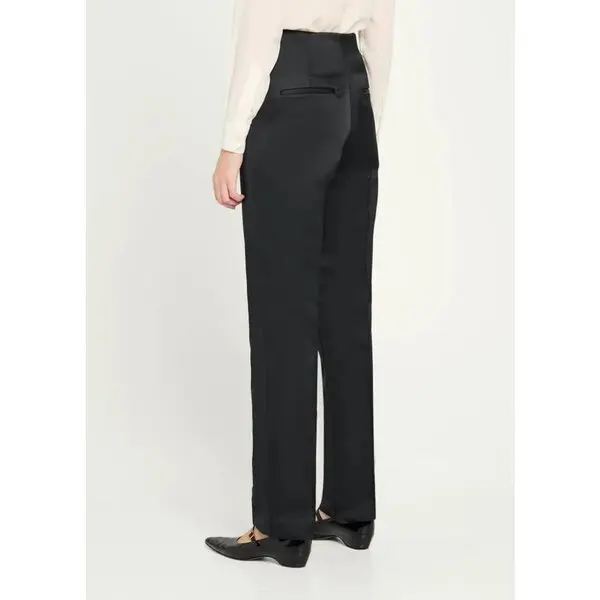 Prabal Gurung Carrot Pleated Satin Tapered-leg Trousers