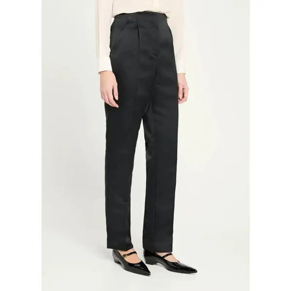Prabal Gurung Carrot Pleated Satin Tapered-leg Trousers