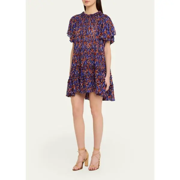 Ulla Johnson Ryla Floral Silk Chiffon Mini Dress