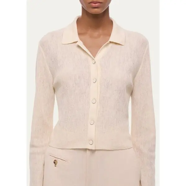 Helmut Lang Raw Edge Linen-blend Knit Cardigan - Ivory