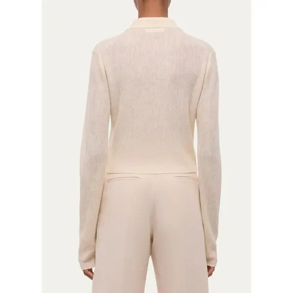 Helmut Lang Raw Edge Linen-blend Knit Cardigan - Ivory