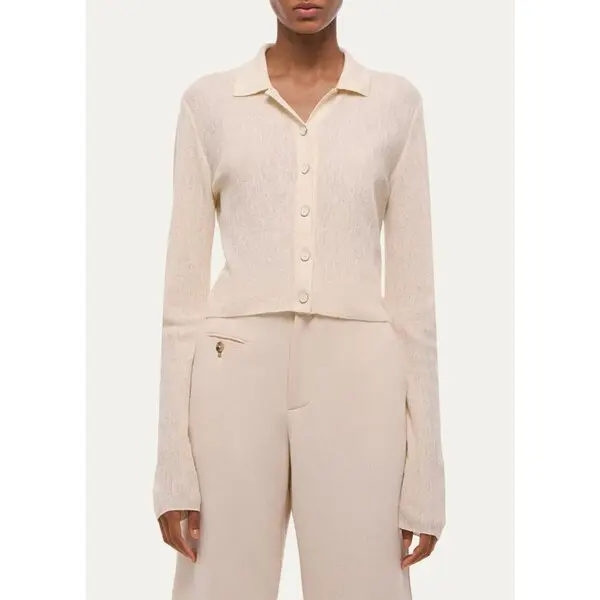 Helmut Lang Raw Edge Linen-blend Knit Cardigan - Ivory