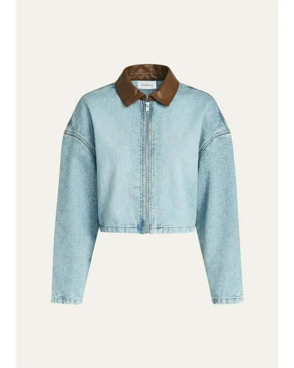 SEROYA Coop Cropped Denim Jacket