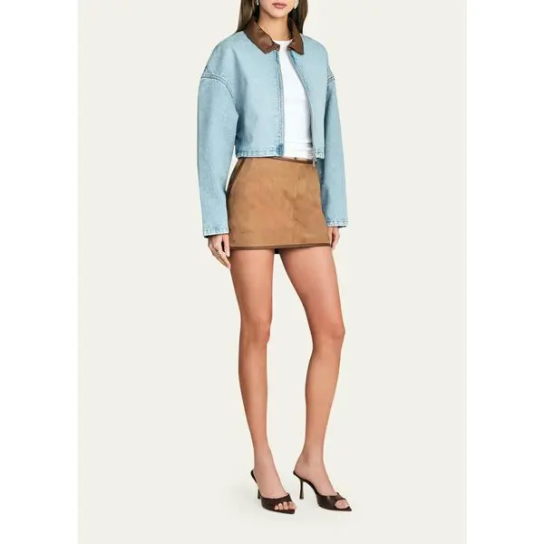 SEROYA Coop Cropped Denim Jacket