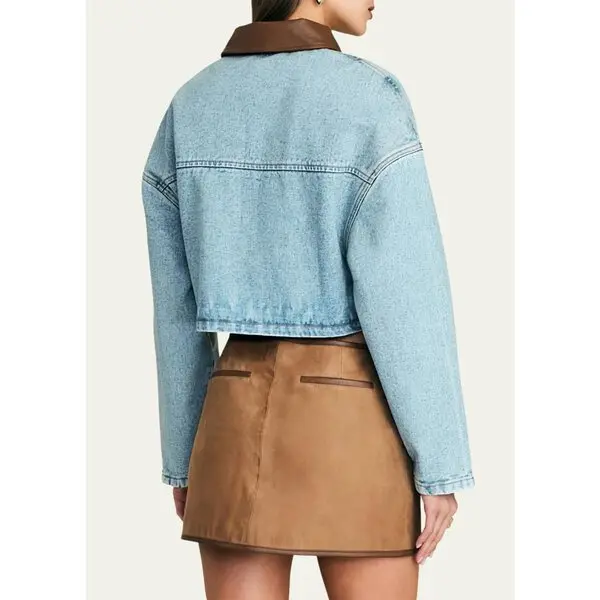 SEROYA Coop Cropped Denim Jacket