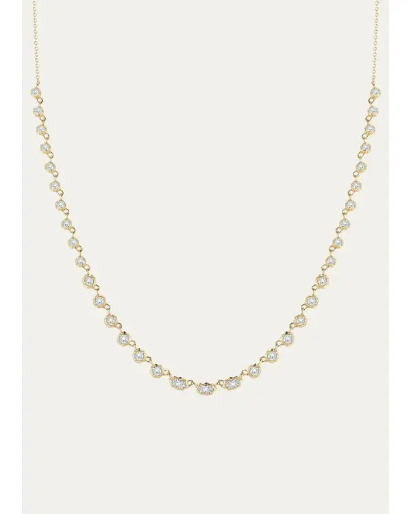 JADE TRAU 18k Gold Small Maverick Diamond Riviera Necklace