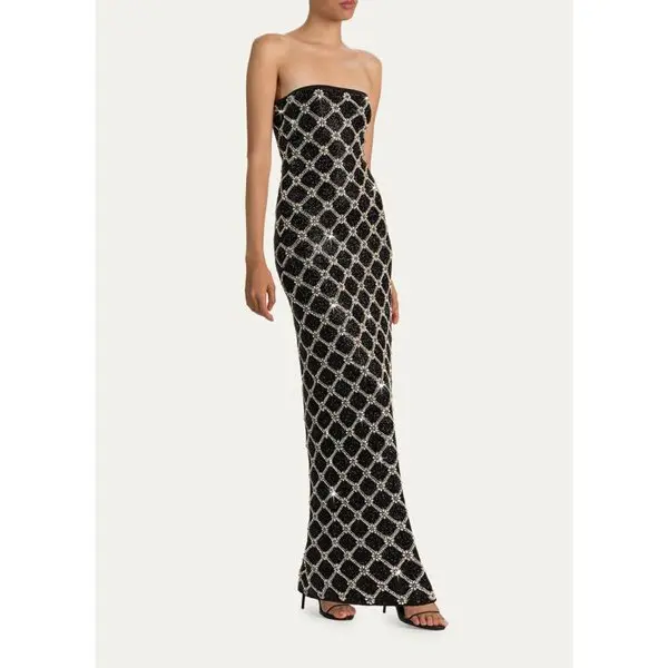 Alice + Olivia Delora Embellished Strapless Gown