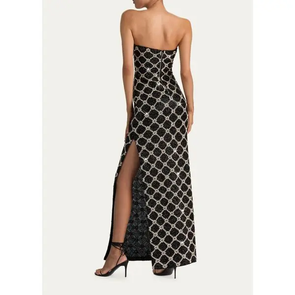 Alice + Olivia Delora Embellished Strapless Gown