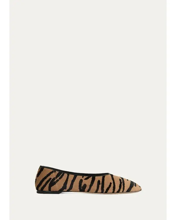 TOTEME Printed Pony Hair Ballerina Flats