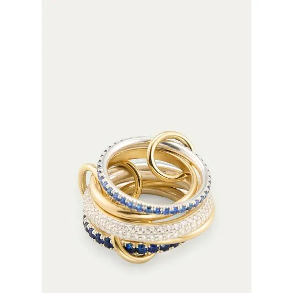 SPINELLI KILCOLLIN Custom 5-band Ring With Diamonds And Sapphires