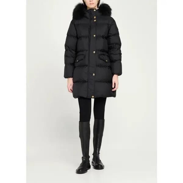 Moncler Aphroties Shearling Trimmed Hooded Long Down Parka