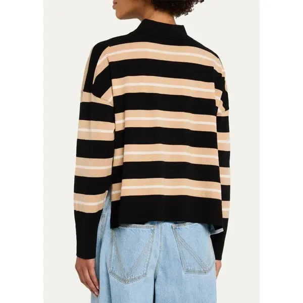 Simkhai Thames Striped Wool-cashmere Polo Shirt