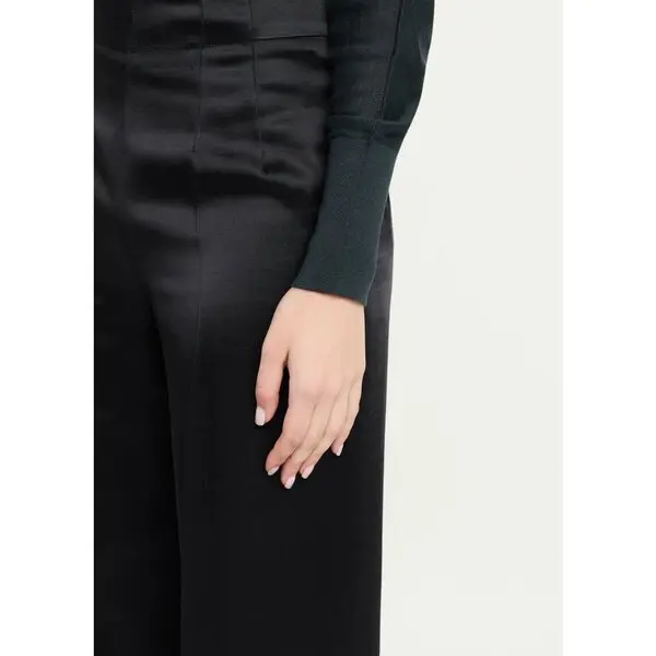 Akris High-rise Silk Satin Wide-leg Trousers