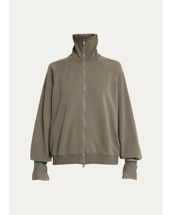 Brunello Cucinelli Monili Silk Cuffs Travel Zip-up Jacket