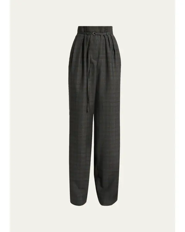 Dries Van Noten Peacha 426 Plaid Wool Pants - Brown
