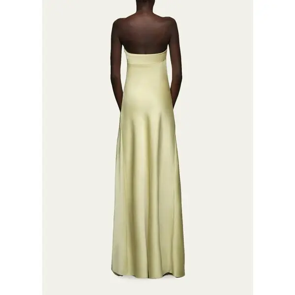 ET OCHS Vernon Strapless Draped Side-slit Gown