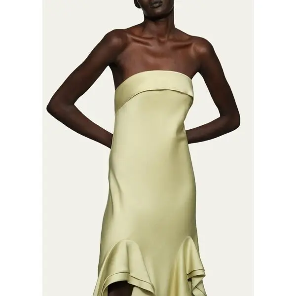 ET OCHS Vernon Strapless Draped Side-slit Gown