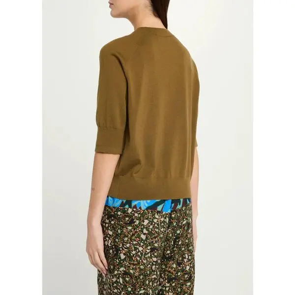 Dries Van Noten Tuan Merino Wool Short-sleeve Crewneck Sweater