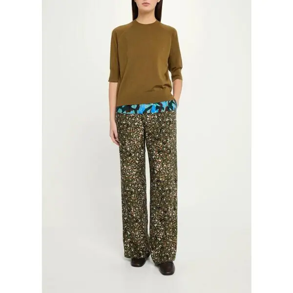 Dries Van Noten Tuan Merino Wool Short-sleeve Crewneck Sweater