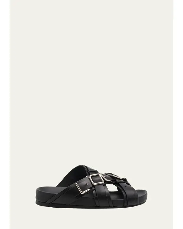 Loewe Type Fussbett Leather Slide Sandals