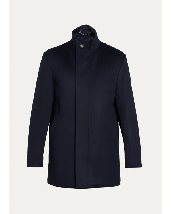 Cesare Attolini Cashmere Stand-collar Car Coat