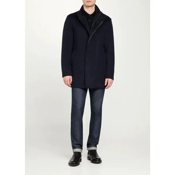 Cesare Attolini Cashmere Stand-collar Car Coat