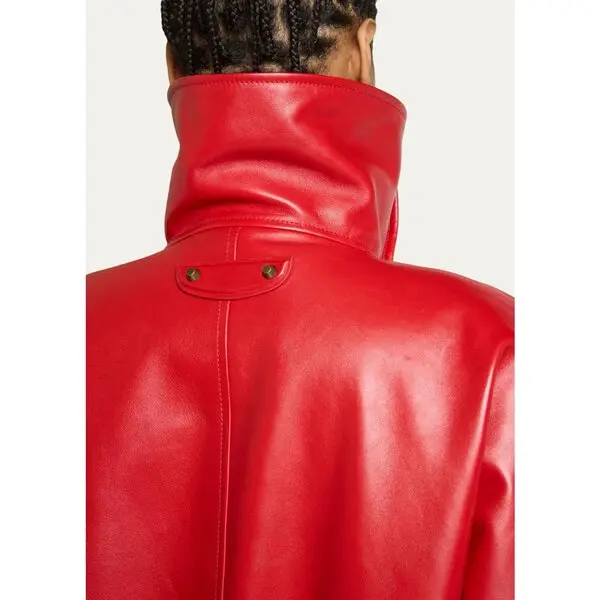 Balenciaga High Collar Leather Jacket