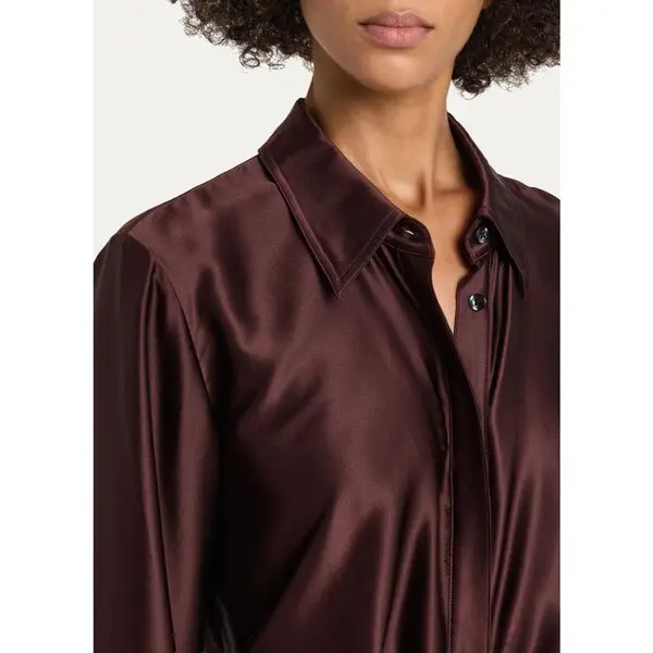 A.L.C. Mila Stretch Silk Midi Shirtdress