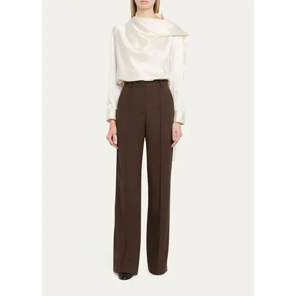 A.L.C. Reid Pintucked Wool-blend Pants
