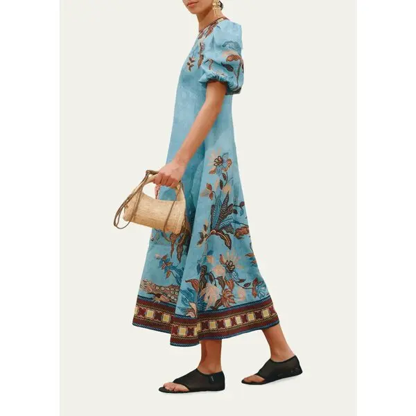 ALEMAIS Georgie Linen Midi Dress
