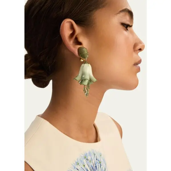 Oscar De La Renta Petal Dangle Earrings