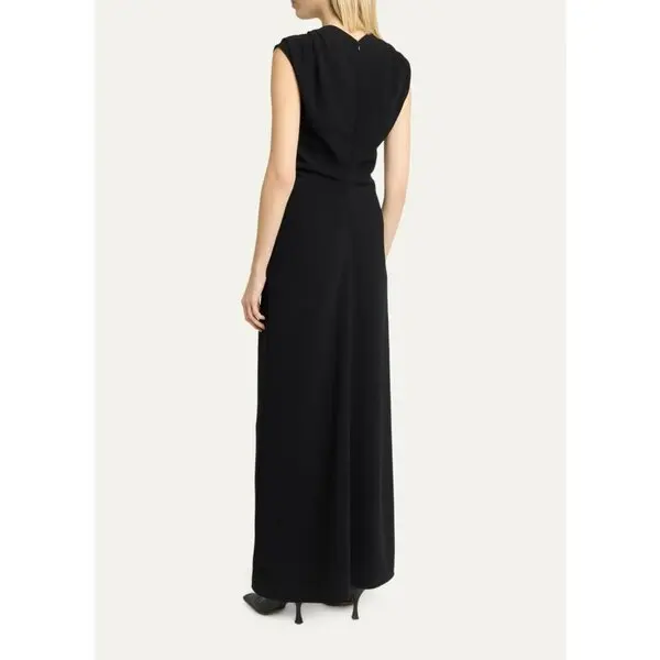Proenza Schouler Geraldine Plunging Double Crepe Sleeveless Maxi Dress
