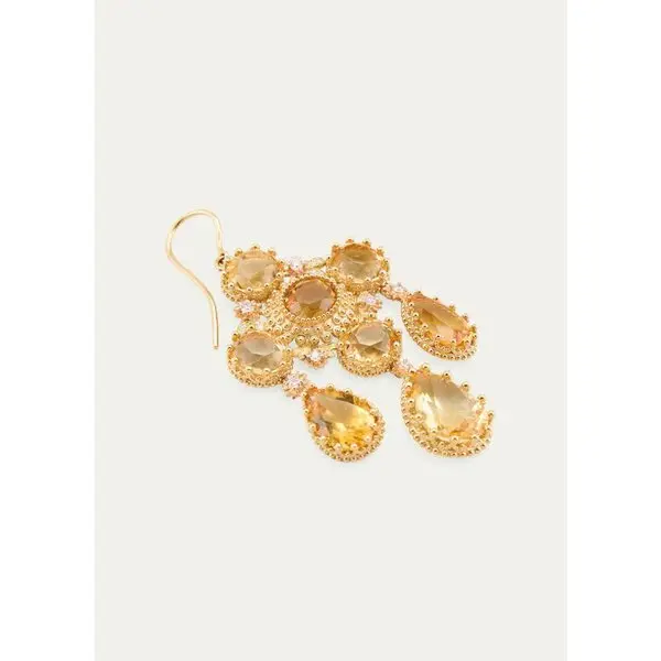 MELLERIO 18k Gold Pierreries Citrine Girandole Earrings