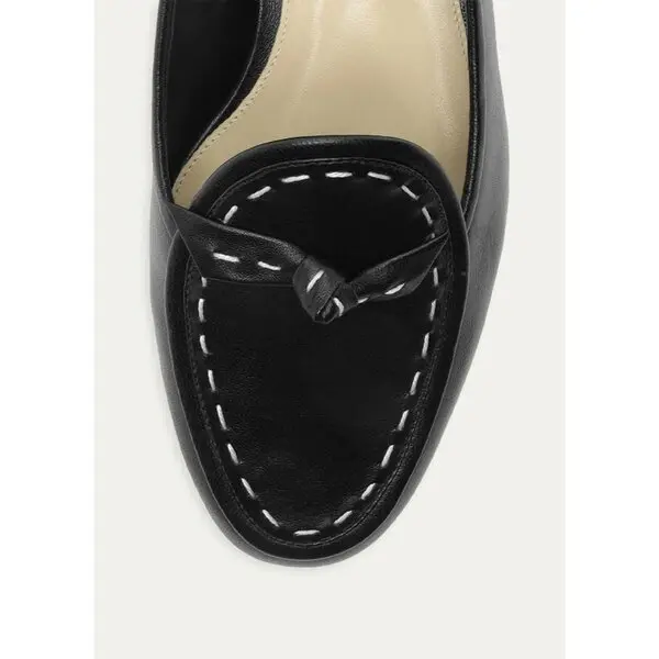 ALEXANDRE BIRMAN Clarita Topstitched Leather Loafers