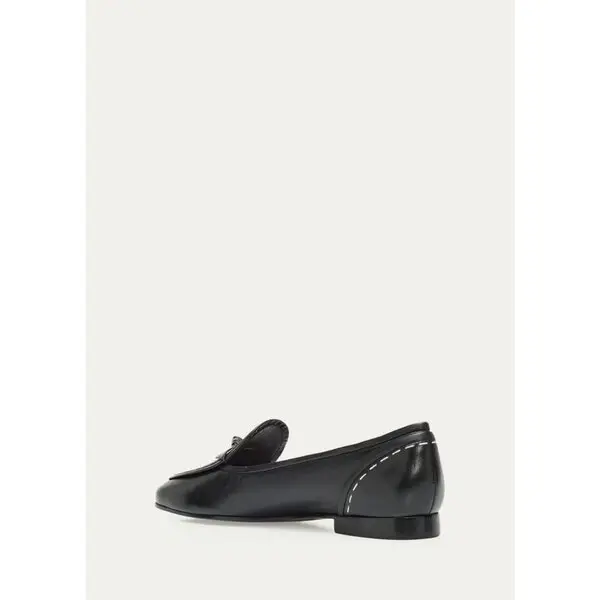 ALEXANDRE BIRMAN Clarita Topstitched Leather Loafers